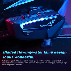 FreedConn Motorcycle Helmet Bluetooth Communication System FX 10 Riders Group Using Universal Pairing Helmet Intercom with Music Sharing IP67 Ultra-Thin Body (FX-Black)