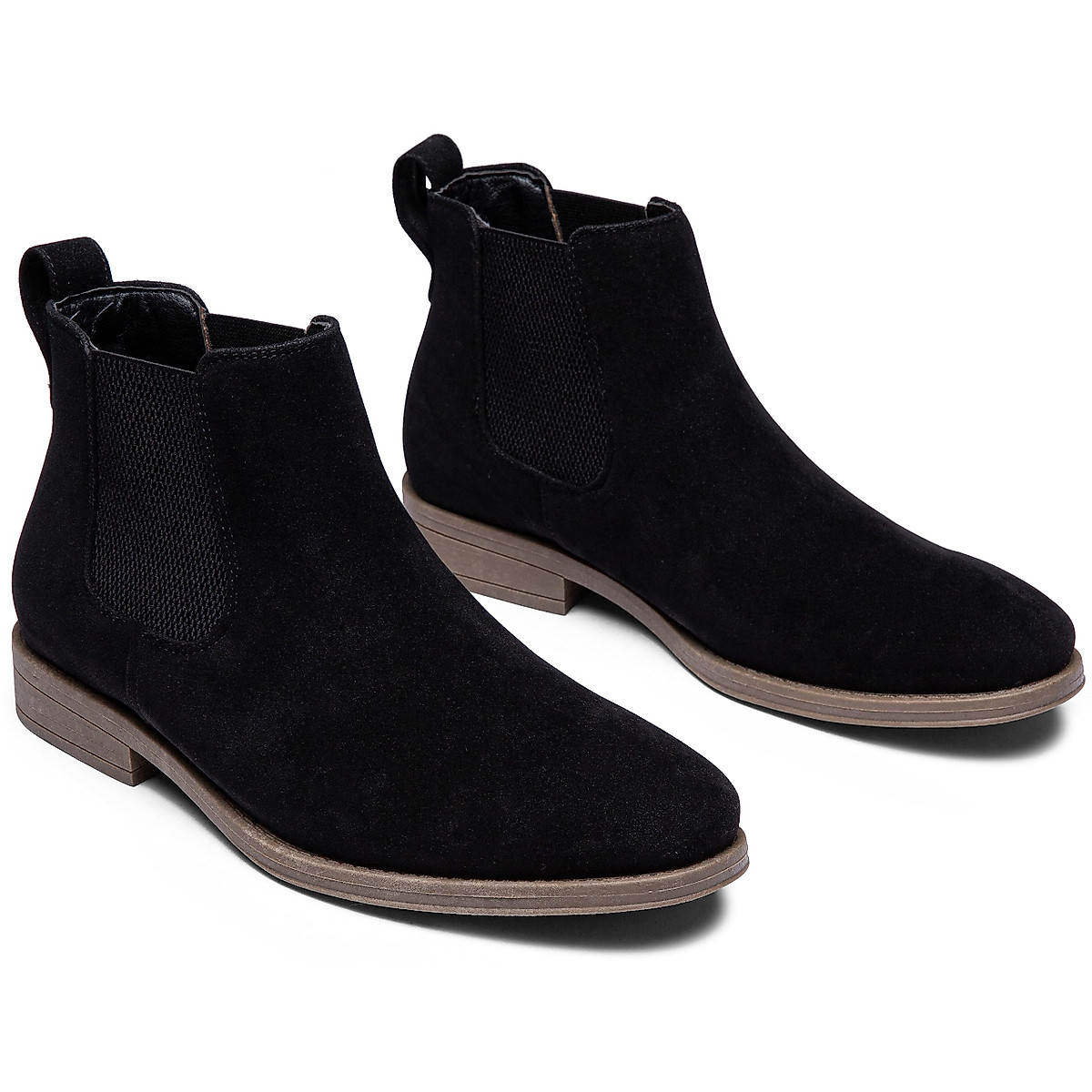 Jousen Men's Chelsea Boots Casual Suede Fall Ankle Boots Simple Style Boots for Men Size 10 (AMY658A Black 10)