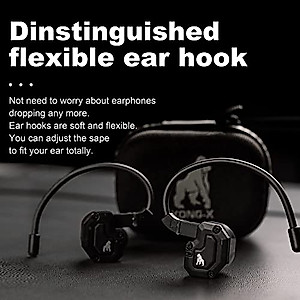 KONG-X Wireless Earbuds, Rotatable Ear Hooks for Ultimate Comfort and Secure Fit for Sports, Hybrid Dynamic Drivers and Armature Drivers, Deep Bass, Waterproof, SweatProof, 25H Play Time