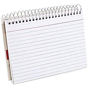 1InTheOffice Spiral Bound Index Cards 4x6 Ruled, White, 50 Cards/Pack, 3 Packs