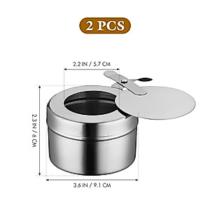 Abaodam 2Pcs Chafing Dish Fuel Holders Stainless Steel Fuel Cans Fuel Tank Boxes Fuel Holders with Covers for Home Outdoor Camping