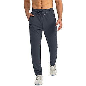 G Gradual Men's Sweatpants with Zipper Pockets Tapered Joggers for Men Athletic Pants for Workout, Jogging, Running (Grey, X-Large)
