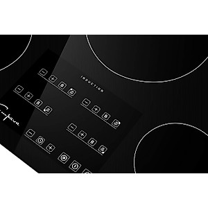 Empava 30” Electric Stove Induction Cooktop with 4 Power Boost Burners Smooth Surface Vitro Ceramic Glass in Black, 30 Inch