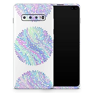 DesignSkinz Iridescent Dahlia v5 Protective Vinyl Decal Wrap Skin Cover Compatible with The Samsung Galaxy S20 (Screen Trim & Back Glass Skin)