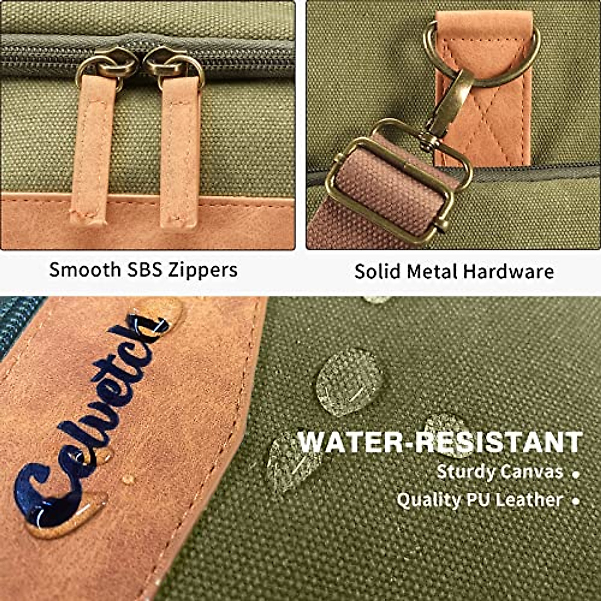 Celvetch Canvas Duffle Bag for Travel - 45L Duffle Bag for Men Travel Duffel Bag Weekender Overnight Bag with Shoe Compartment Mens Travel Bag - Army Green