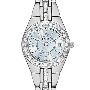 Relic by Fossil Women's Queen's Court Quartz Stainless Steel Dress Watch, Color: Silver-Tone (Model: ZR12161)