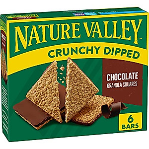 Nature Valley Crunchy Dipped Granola Squares, Oats and Chocolate, 6 ct