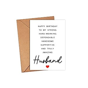 Husband Birthday Card - Poem Birthday Card To Amazing Husband - Birthday Card For Husband - Poem Card - Gift For Him - Father's Day Gift - Husband Card