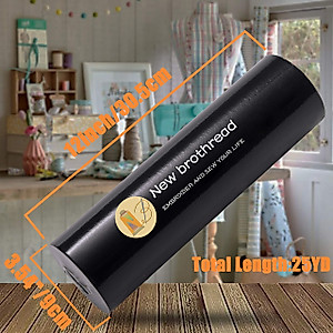 New brothread Black Tear Away Machine Embroidery Stabilizer Backing 12" x 25 Yd roll - Medium Weight 1.8 oz - 3 Options - Tear Away/Cut Away/No Show Mesh