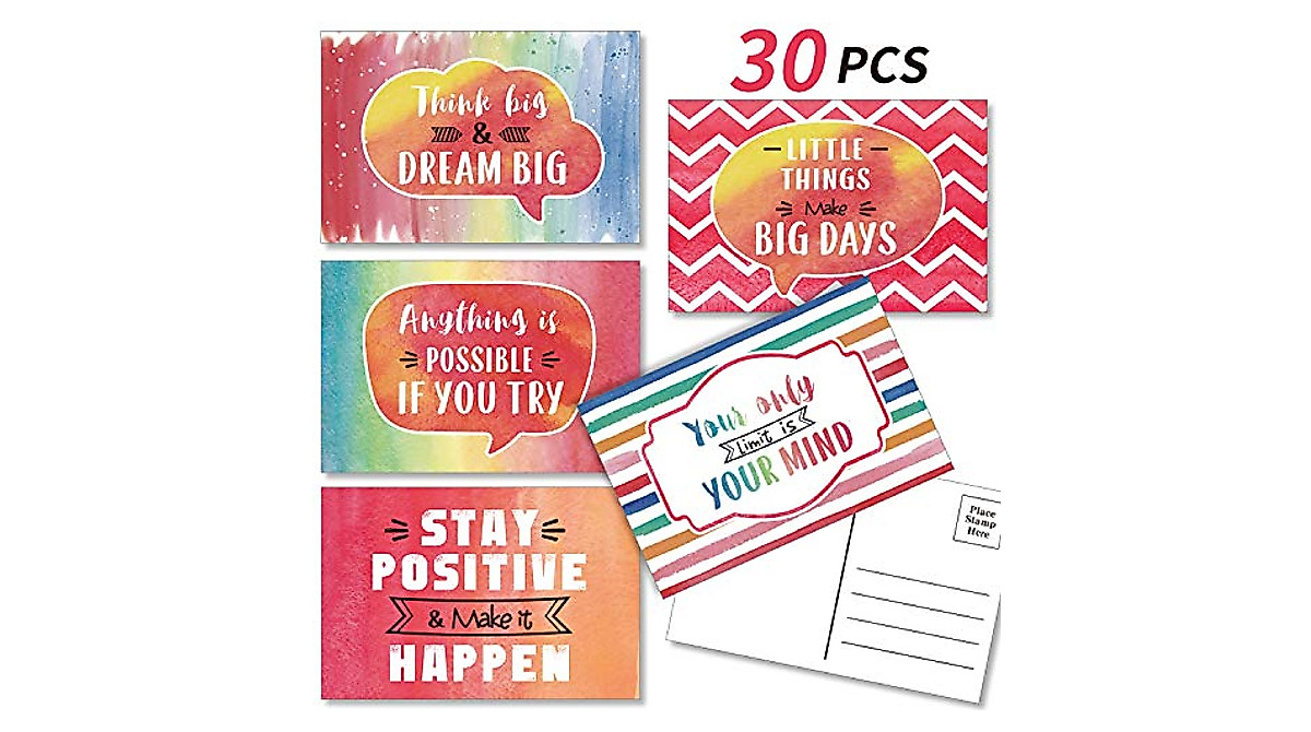 30 Pcs Watercolor Motivational Postcard Teacher for Students ...