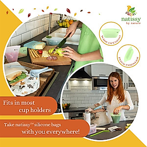 Reusable Bags Silicone, 8-Pack Silicon Storage Food Bags for Sandwich, Snacks and Lunch, Large & Small Silicone Bags Reusable Storage, Thick Silicone Food Containers, Freezer Baggies Dishwasher Safe