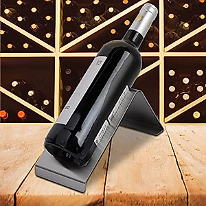 Wine Holder,Stainless Steel Single Wine Bottle Rack Wine Storage Holder Red Wine Display Stand for Kitchen Pantry Cabinet Bar
