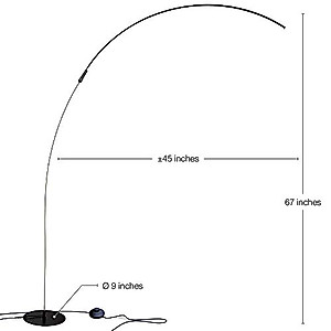 Brightech Sparq Arc Floor Lamp, Ultra Bright Lamp for Living Rooms & Offices – 3-Way Dimmable Smart, Tall Contemporary Standing Lamp for Reading in Bedrooms - Black