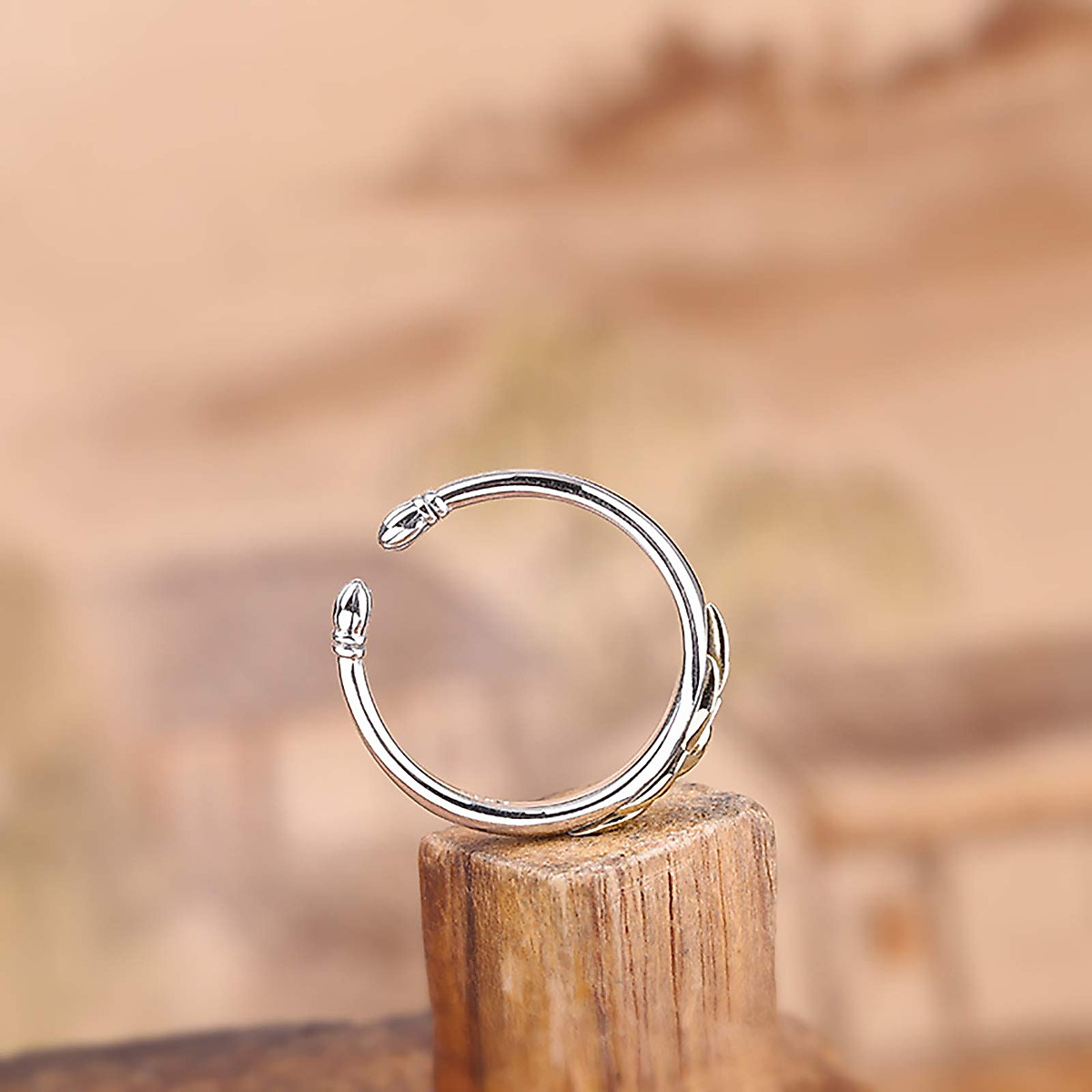 LOVECOM 925 Sterling Silver Rings for Women Girls Wedding Bands High Polish Lotus Flower Statementt Open Finger Ring Stackable Rings Jewelry Adjustable Ring Christmas Gifts