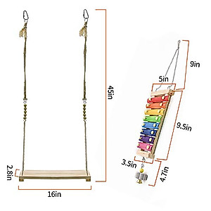 Chicken Swing Toys and Chicken Toys Xylophone, 2 Pack Chicken Toys for Poultry Run Rooster Hens Chicks Pet Parrots Macaw Entertainment Stress Relief for Birds