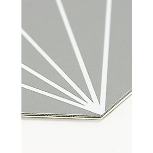 FloorPops 9" x 10.4" Vers Peel & Stick Hexagon Vinyl Floor Tiles (10 Tiles), (4.5 sqft/Carton), Gray