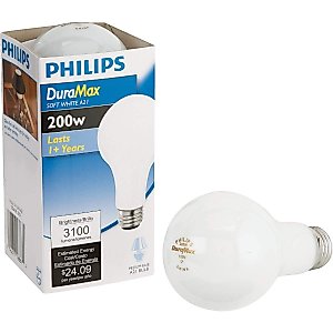 GE Lamps 11585 200-Watt A21, Soft White