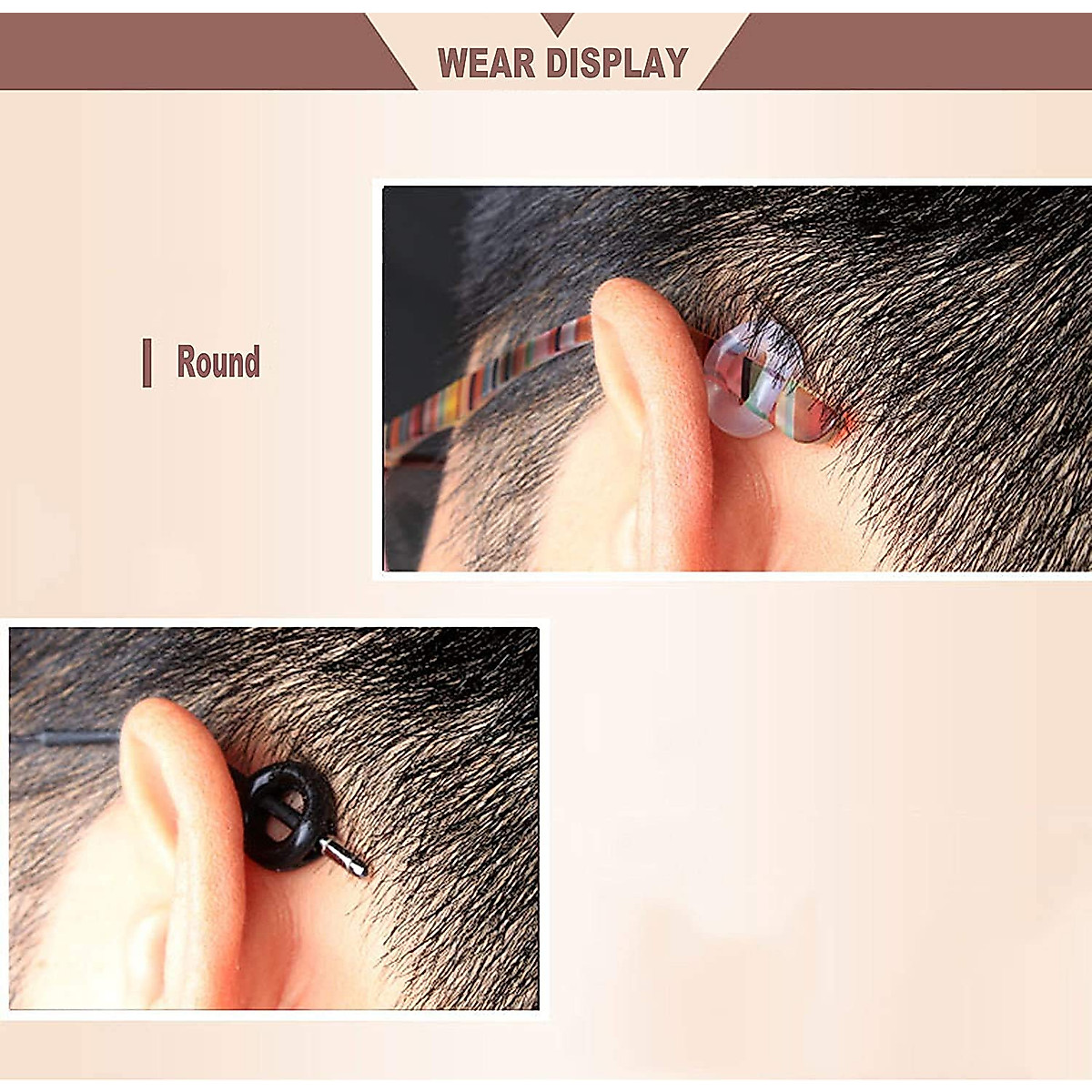 MOLDERP Glasses Ear Grip - Eyeglasses Temple Tip Sleeve Retainer,Anti-Slip Comfort Glasses Retainers For Spectacle, 12 Pairs (Clear1)