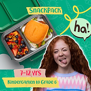 AOHEA Stainless Steel Lunch Box for Kids, Leak Proof Bento Lunch Box BPA Free 304 Stainless Steel Bento Box Stainless Bento Box with Containers for School and Office(Green)