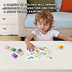 Craft Ink Pad, Set of 6 Washable DIY Stamp Ink Pads for Kids, 24 Colors