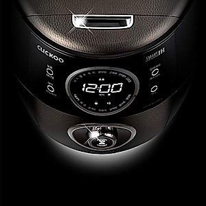 Cuckoo Induction Heating Pressure Rice Cooker – 18 Built-in Programs Including Glutinous, Sushi, Porridge, Yogurt, Cheese, and More, Made in Korea, Gray/Black, 10 Cups, Brown Leather