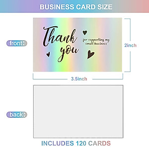 120Pcs Thank You Cards Small Business, FZR Legend Mini 6 Styles Thank You for Supporting Cards Notes Shopping Holographic Thanks Greeting Cards for Retail Store Owner Goods Customer 2x3.5 Inch
