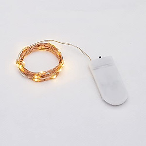 Fairy Lights Battery Operated, 9.8Ft 30 LED Copper Wire Lights Starry String Lights Waterproof for Mason Jars Wedding Centerpiece Party Christmas Table Decor, Warm White, 8 Pack