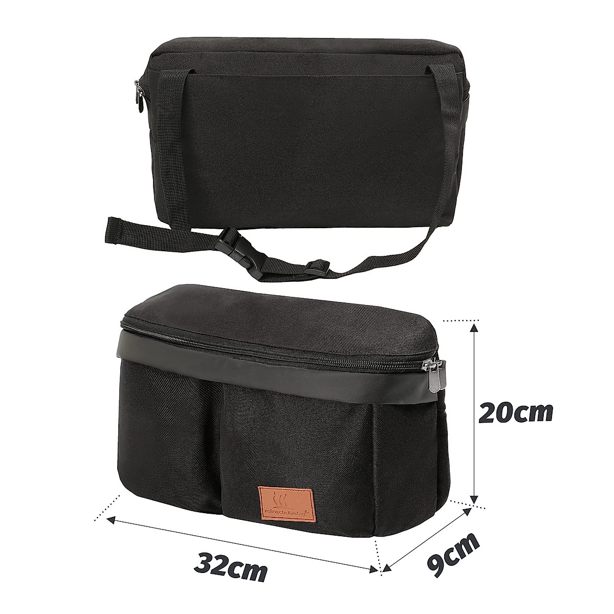 Miracle Baby Stroller Organizer Bag for Mom,Universal Stroller Storage Caddy Diaper Bag- Compatible with Most Stroller - Multifunctional Larg(Black)