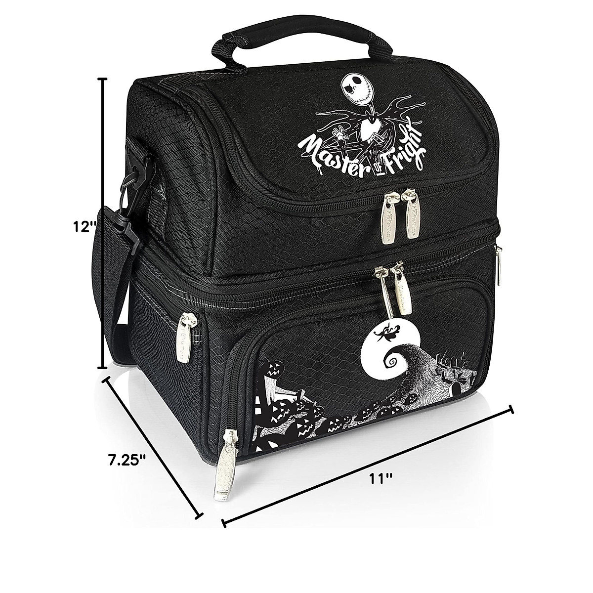 ONIVA - a Picnic Time brand - Disney Nightmare Before Christmas Jack Pranzo Lunch Bag - Insulated Lunch Box with Picnic Set - Lunch Cooler Bag, (Black)