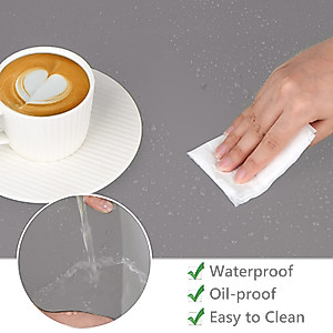 Tsshmhwl 27.6" x 19.8" Large Silicone Kitchen Counter Mat, Placemat Non-Slip Heat Resistant Mat, Air fryer，Oven Microwave, Cutting Board, Coffee Maker, 1MM Thick Countertop Protector (grey)…