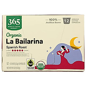 365 by Whole Foods Market, Coffee La Bailarina Spanish Roast Pods Organic 12 Count, 4.6 Ounce