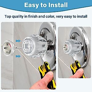 RP2391 Shower Faucet Handle Replacement for Delta Shower Handle Single Clear Knob Handle Kit with Offset Hole for Shower/Tub