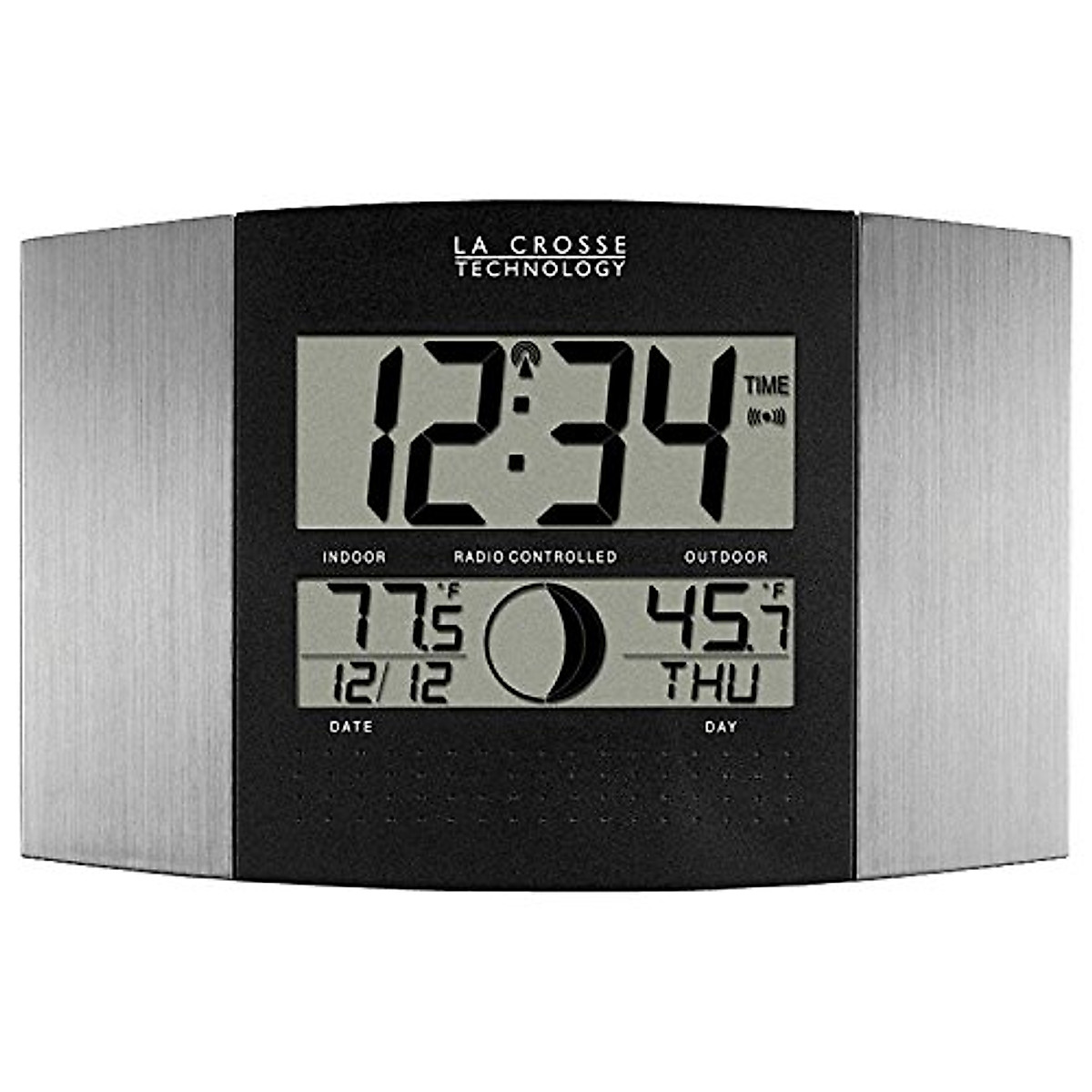 La Crosse Technology WS-8117U-IT-AL Atomic Wall Clock with Indoor/Outdoor Temperature