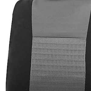 FH Group Trendy Elegance 3D Air Mesh Split Bench Car Seat Cover (Split Ready, Detachable Headrest Only) with Gift- Universal fit for Cars, auto, Trucks, SUV (Beige/Black) FB060012