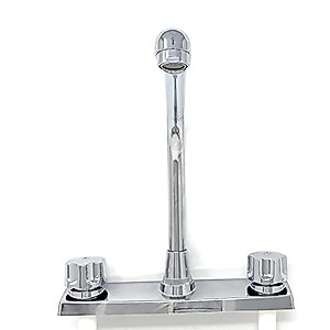 Two-Handle 8" Plastic Body Kitchen Faucet with Chromed Finish [1022 P] - Grifo de Plastico de Calidad para baño o cocina