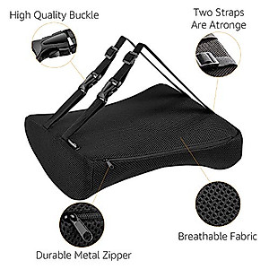 Amazon Basics Seat Cushion & Lumbar Support, Memory Foam, Black, 2-Pack