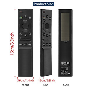 Solar Charging BN59-01357 Voice Remote Control Fit for Samsung Smart TVs, Solar Power RMCSPA1EP1 Remote Compatible with Samsung 2021 Neo LED Smart 4K Ultra HD TV, with 3 Shortcut Buttons
