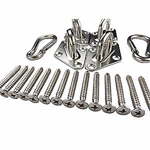 COSCOOL Shade Sail Hardware Kit for Sun Shade Sails Stainless Steel Installation Hardware Kit (6-inch Rectangular)