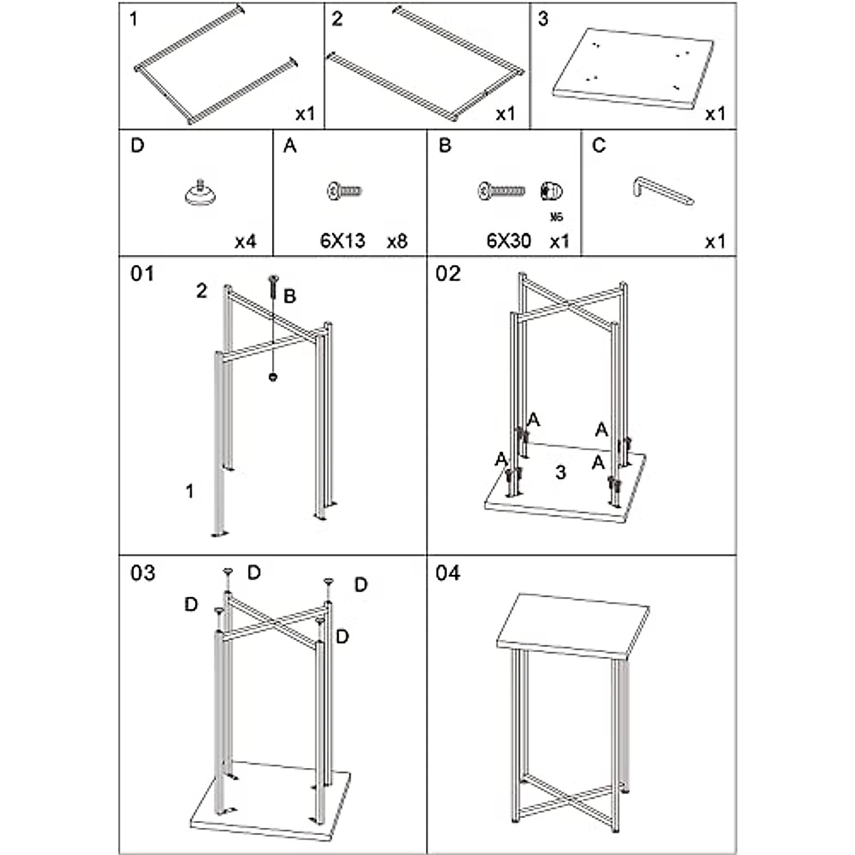 AZL1 Life Concept Modern Square Side End Accent Table for Living Room Bedroom Balcony Family and Office