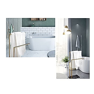 FCMLD Freestanding Towel Racks Bathroom Accessories Natural Marble Stand on Floor Towel Rail Stand Clothes Rack