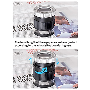 JARLINK 30X Jewelers Loupe, Adjustable Focal Length Magnifier with 3 LED Light for Gems, Jewelry, Coins, Stamps, etc (Black)