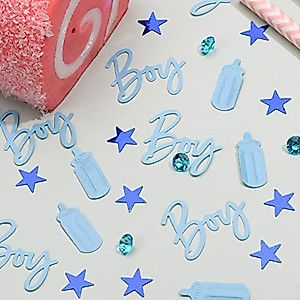 Baby Shower Decorations Confetti Baby Blue Boy Table Decor Confetti for Baby Shower Gender Reveal Party Supplies (Blue)