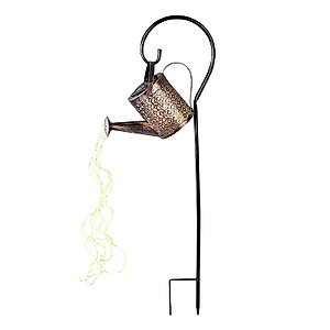 Art Light LED Solar Lamp Outdoor Decoration Light Watering Can Garden Yard Decorative Stake Light Waterproof IP55 with Installed Light String