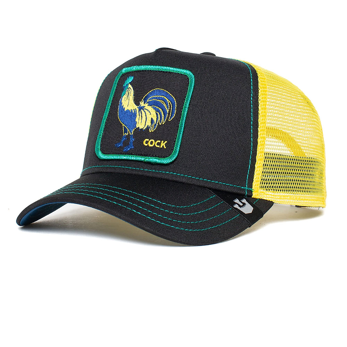 Goorin Bros. The Farm Acid Trip Collection Unisex Adjustable Trucker Cap, Black (Cock Trip), One Size