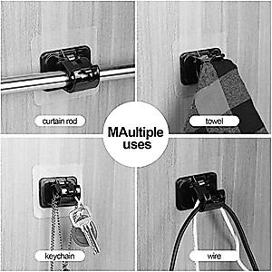 Lightarea Curtain Rod Brackets No Drilling, 8 PCS Self Adhesive Curtain Rod Holder Hooks, Hangers for Bathroom Kitchen Home Bathroom & Hotel Use