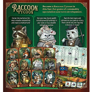 Raccoon Tycoon - Gateway Strategy Board Game for Adults and Family | Fast, Fun, Economic and Set-Collecting Competitive Game | 2-5 Players | Ages 8 and Up | 60-90 Minutes | by Forbidden Games
