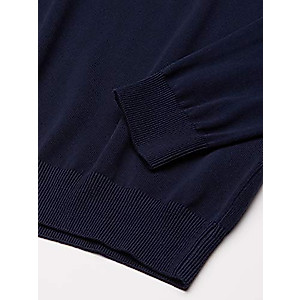 Lacoste Men's Long Sleeve Regular Fit V-Neck Organic Cotton Sweater, Navy Blue, X-Large
