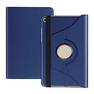EKVINOR Rotating Case for Tab A7 Lite 8.7" 2021 (Model: SM-T220/T225/T227), 360 Degree Swiveling Leather Protective Cover Case for Samsung Galaxy Tab A7 Lite 8.7 Inch Tablet 2021 Release, Dark Blue
