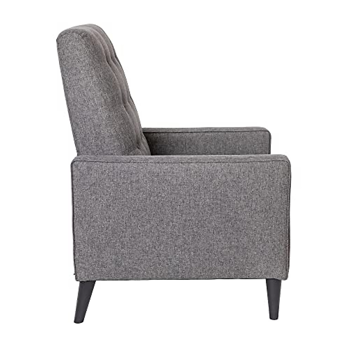 Flash Furniture Ezra Pushback Recliner - Mid-Century Modern Gray Fabric Upholstery - Button Tufted Back - Residential & Commercial Use Grey