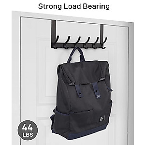 Optish Over The Door Hooks, Door Hanger Hooks, Over The Door Towel Racks for Bathroom with 12 Coat Hooks for Hanging Clothes Coats Towels, Fits 1-3/4" Thick Door